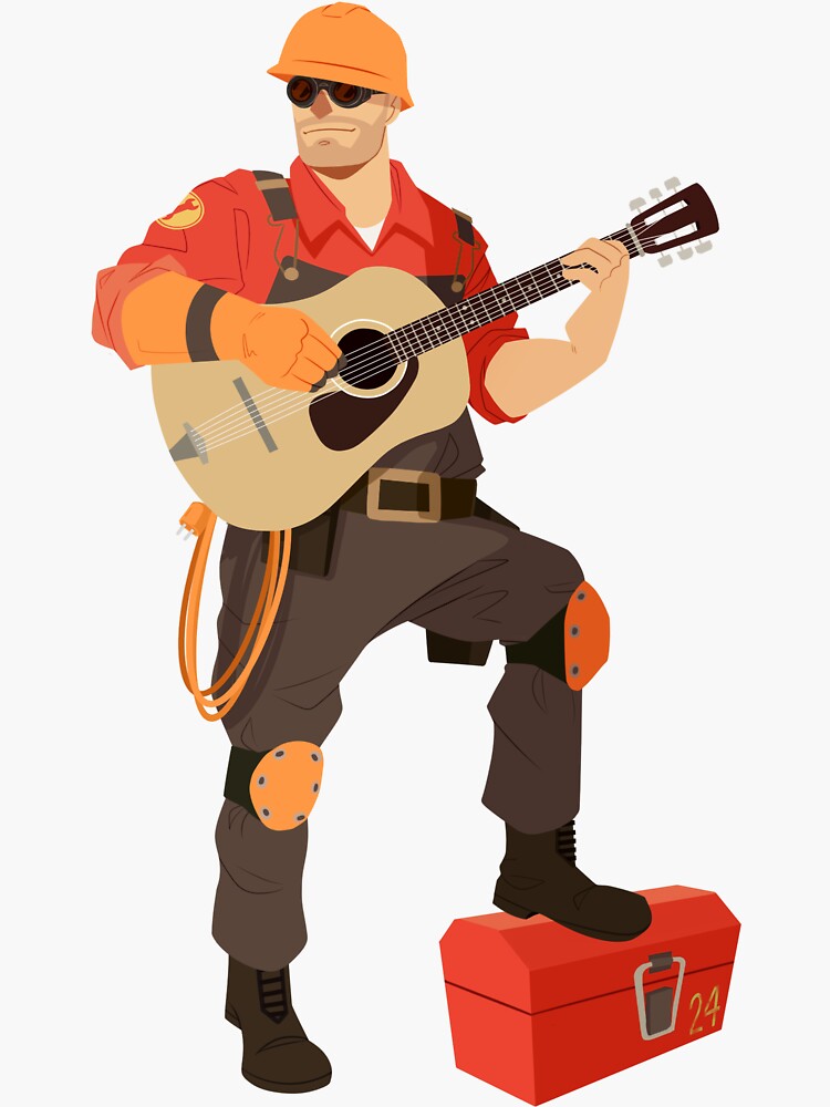 "Team Fortress 2- RED Engineer" Sticker for Sale by Schiaparellii ...