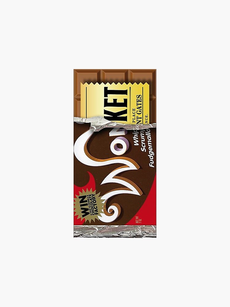 "Wonka Bar with Golden Ticket" Sticker for Sale by chesterandy | Redbubble