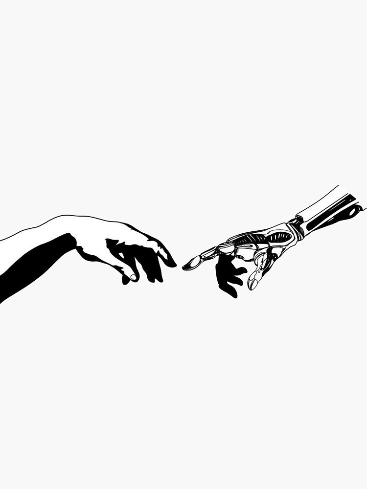 "The creation of Adam, known as the cyborg" Sticker for Sale by ...