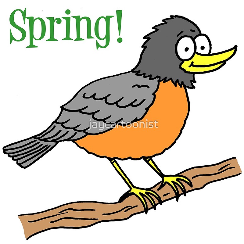 "Spring Cartoon Bird Robin" by jaycartoonist | Redbubble