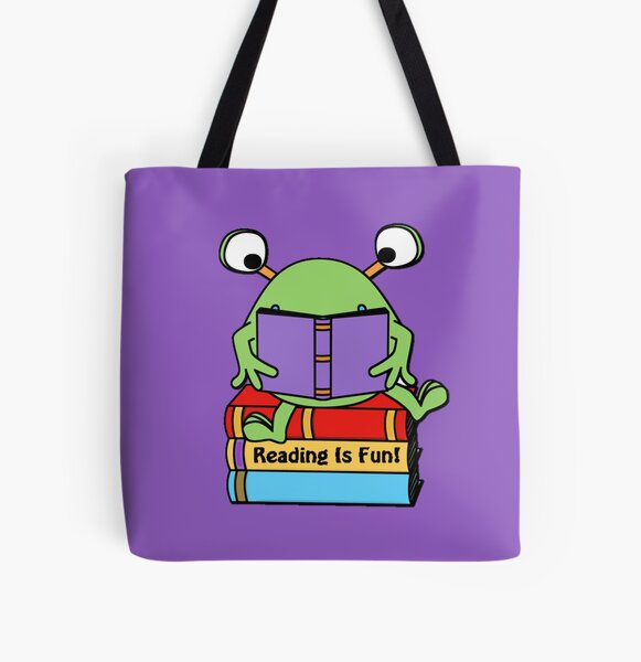 "Reading Is Fun Cute Book Loving Alien" Tote Bag by HavenDesign | Redbubble