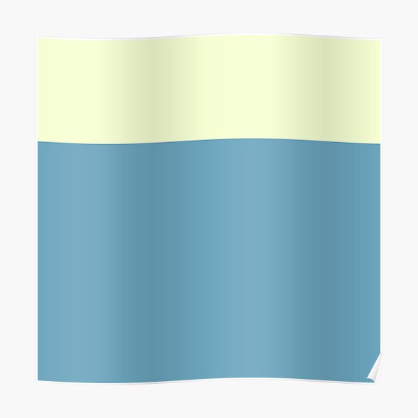 Póster «Bloque de color en color crema y air force azul.» de ...