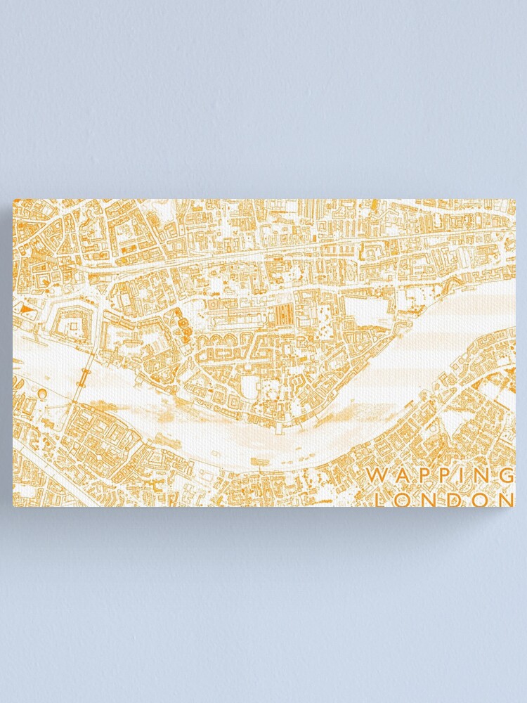 "Wapping London Neighbourhood Buildings Map" Canvas Print for Sale by ...