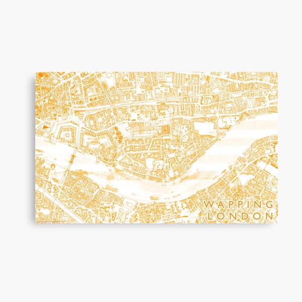 "Wapping London Neighbourhood Buildings Map" Canvas Print for Sale by ...