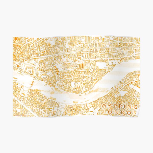 "Wapping London Neighbourhood Buildings Map" Poster by Mapozoid | Redbubble