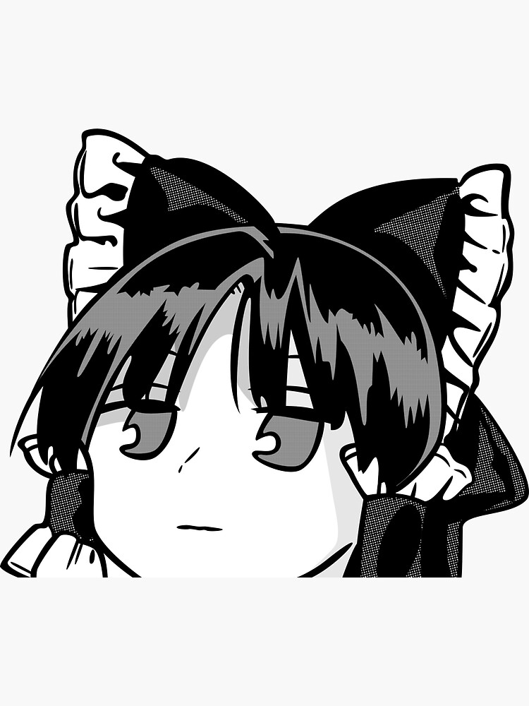 "Thinking Reimu" Sticker for Sale by superturret | Redbubble