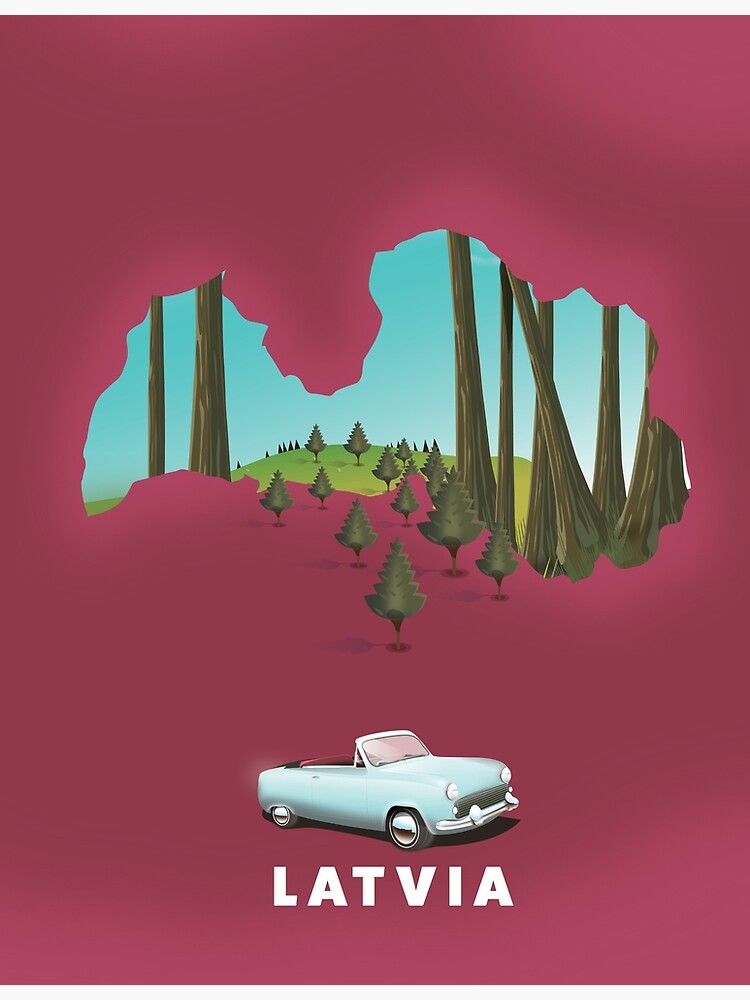 "Latvia illustrated map" Poster by vectorwebstore | Redbubble