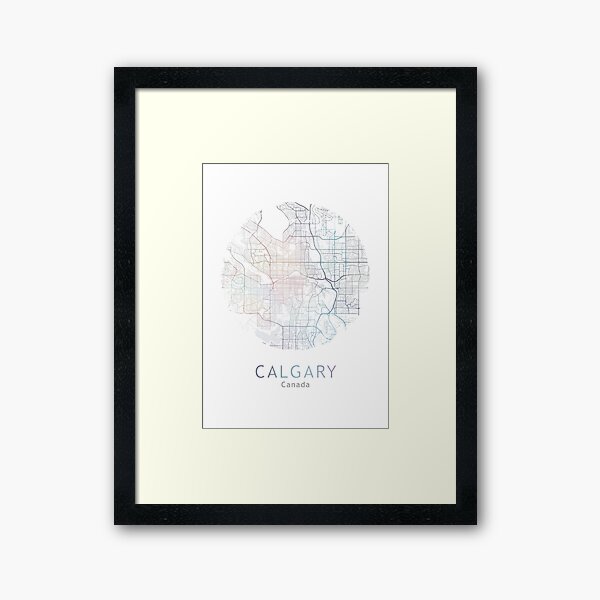 "Calgary Map, Canada City, Canada Travel, Traveler Gift " Framed Art ...