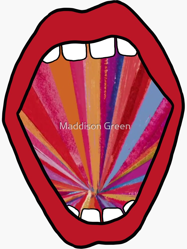 "TRIPPY OPEN MOUTH " Sticker for Sale by maddisonegreen | Redbubble