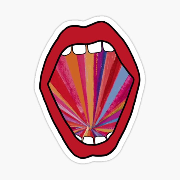 "TRIPPY OPEN MOUTH " Sticker for Sale by maddisonegreen | Redbubble