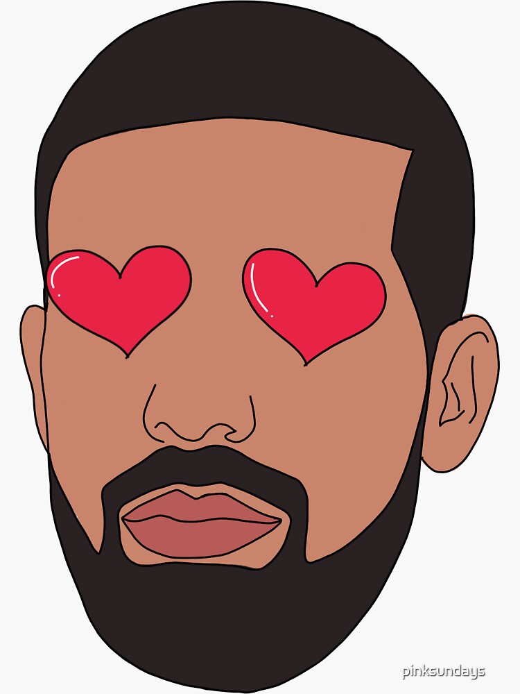 "Heart Eye Drake" Sticker for Sale by pinksundays | Redbubble