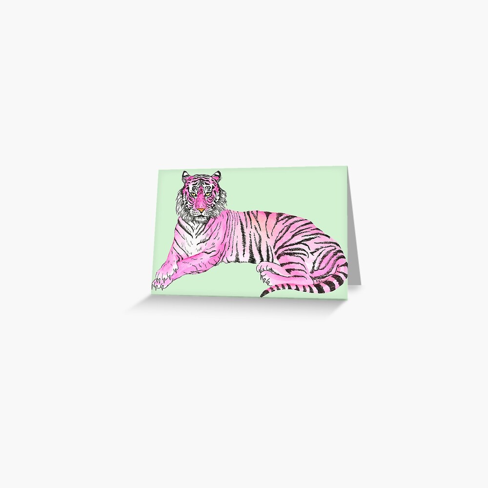 "The pink Tiger" Greeting Card by MissARobi | Redbubble