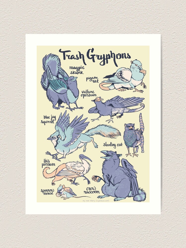 "Trash Gryphons: Collection" Art Print for Sale by tillery | Redbubble