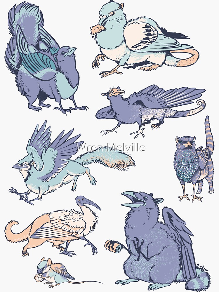 "Trash Gryphons: Collection" Sticker for Sale by Mel Tillery (Cyaneus ...