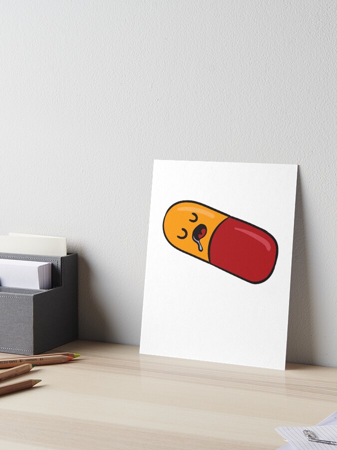 "Sleeping Pill Funny Cartoon Drug Tablet" Art Board Print for Sale by ...
