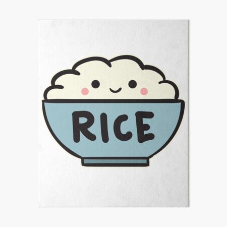 "Rice Day Cute Cartoon Asian Food Love" Art Board Print for Sale by VH ...