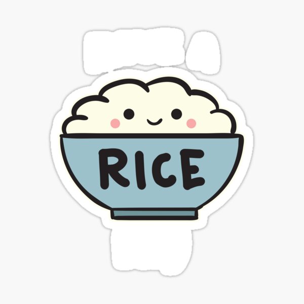 "Rice Day Cute Cartoon Asian Food Love" Sticker for Sale by VH-Gekko ...