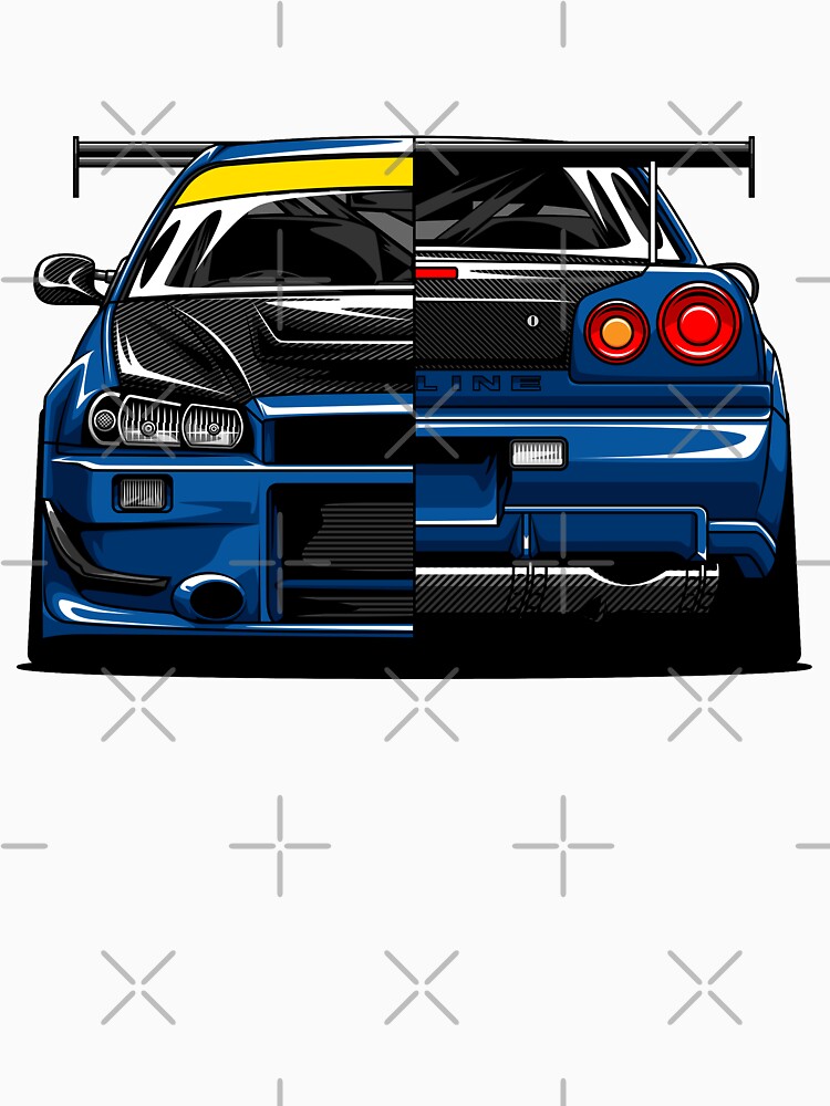 "R34 SKYLINE RACECAR Tee" T-shirt for Sale by w1gger | Redbubble | dtm ...