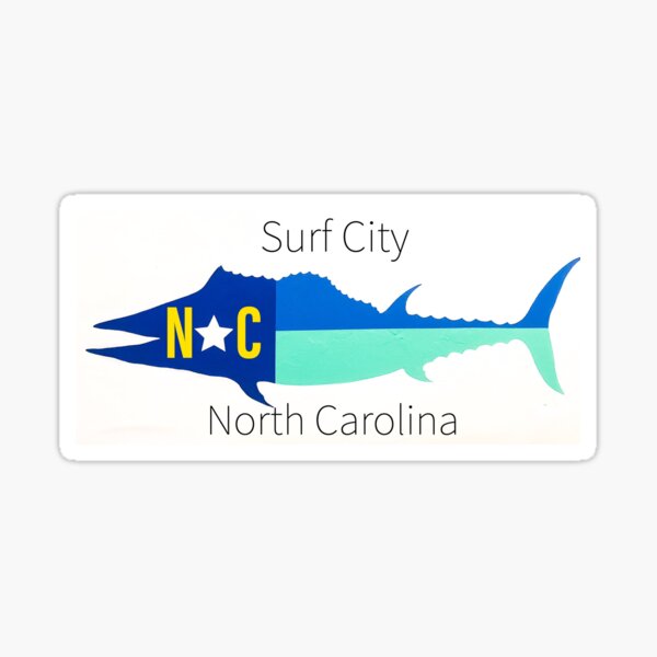 "Surf City Wahoo" Sticker by barryknauff | Redbubble