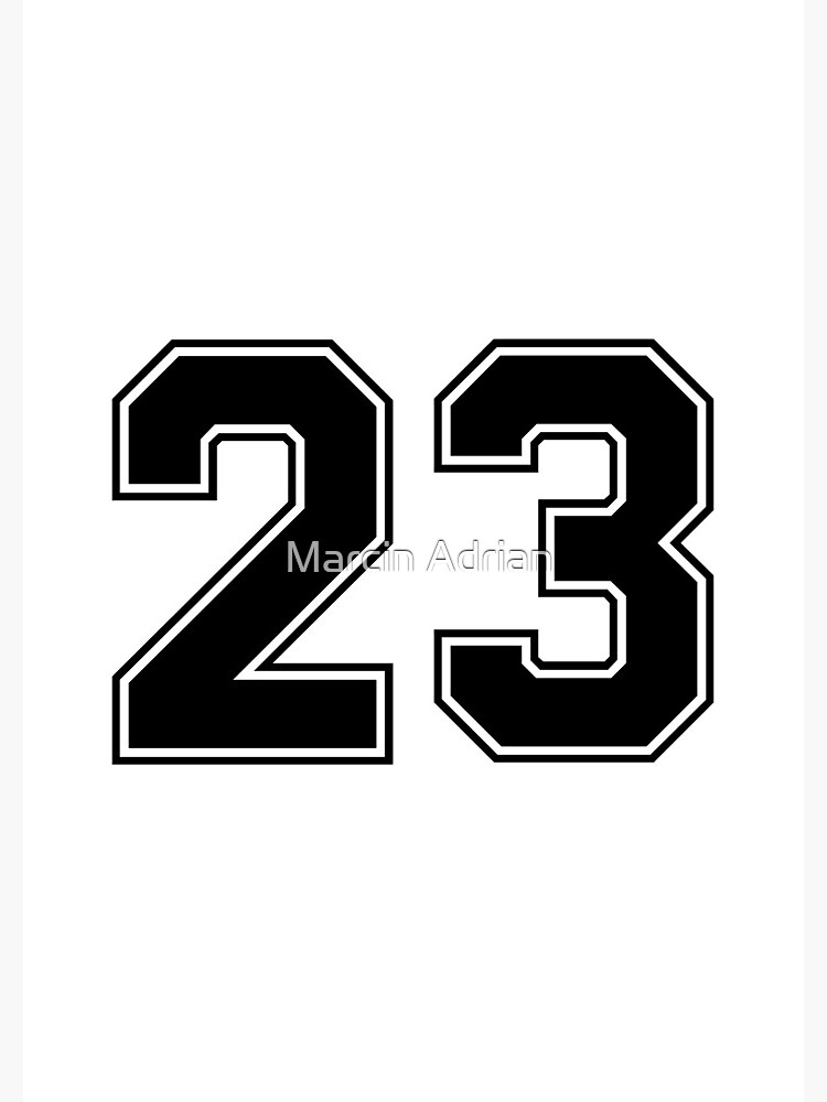 "23 American Football Classic Vintage Sport Jersey Number in black ...