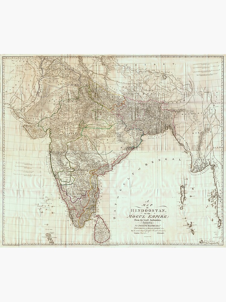 Póster for Sale con la obra «Mapa de la India por James Rennell (1788 ...