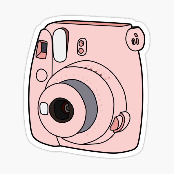 Pink Polaroid Camera Stickers | Redbubble