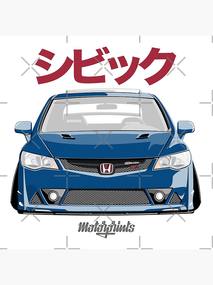 "Civic FD2 RR (blue)" Poster by MotorPrints | Redbubble