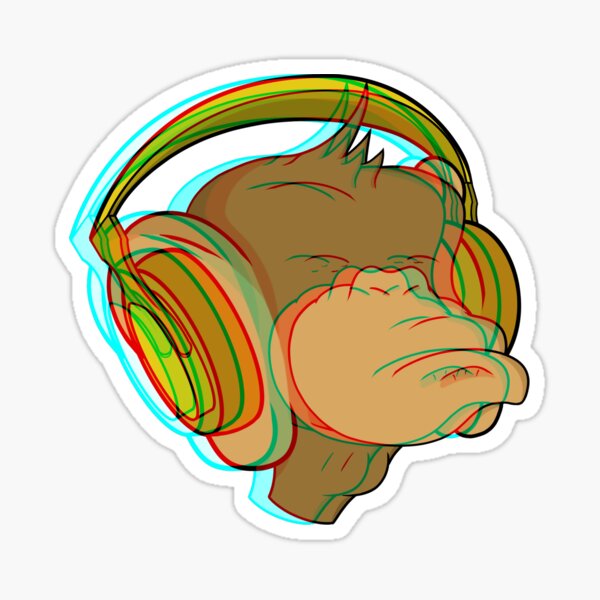 "Earphone_3D" Sticker by Davion25 | Redbubble