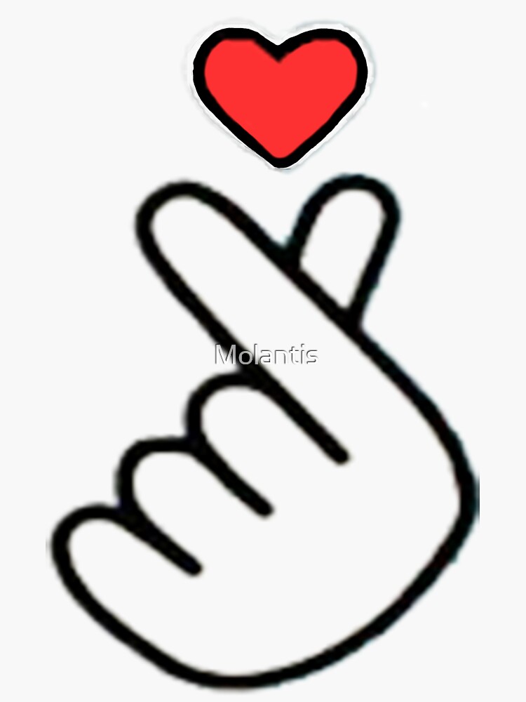 "Finger Korean Heart" Sticker by Molantis | Redbubble