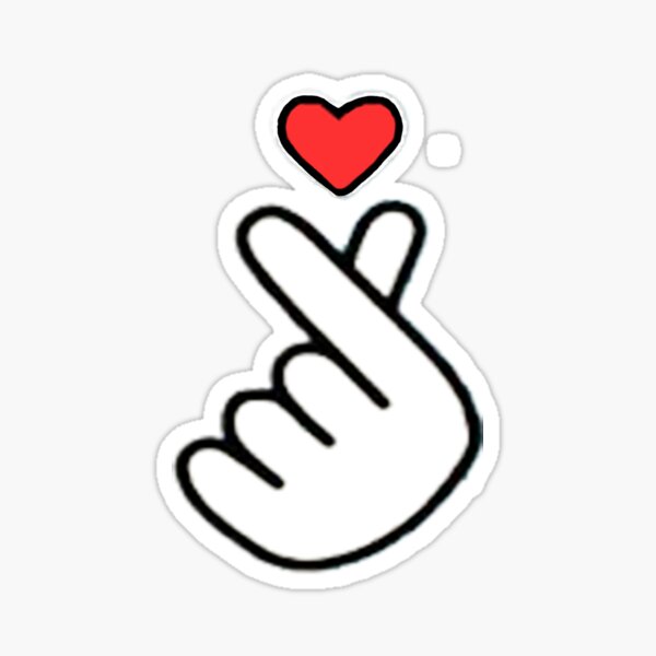 "Finger Korean Heart" Sticker by Molantis | Redbubble