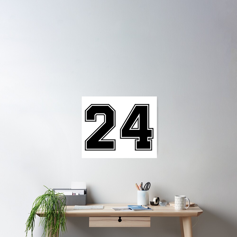 "24 American Football Classic Vintage Sport Jersey Number in black ...