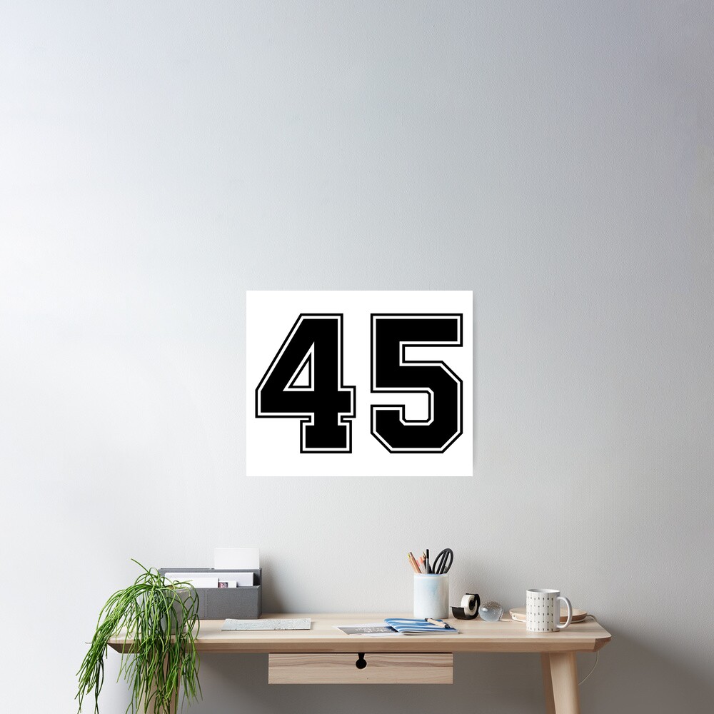 "45 American Football Classic Vintage Sport Jersey Number in black ...