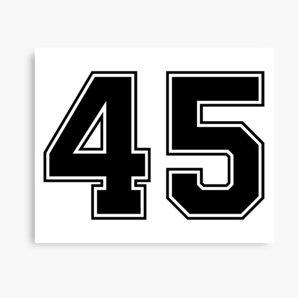 "45 American Football Classic Vintage Sport Jersey Number in black ...