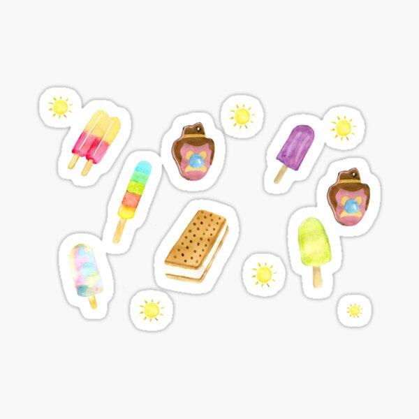 "Bubble-O-bill summer icecream retro watercolour" Sticker for Sale by ...