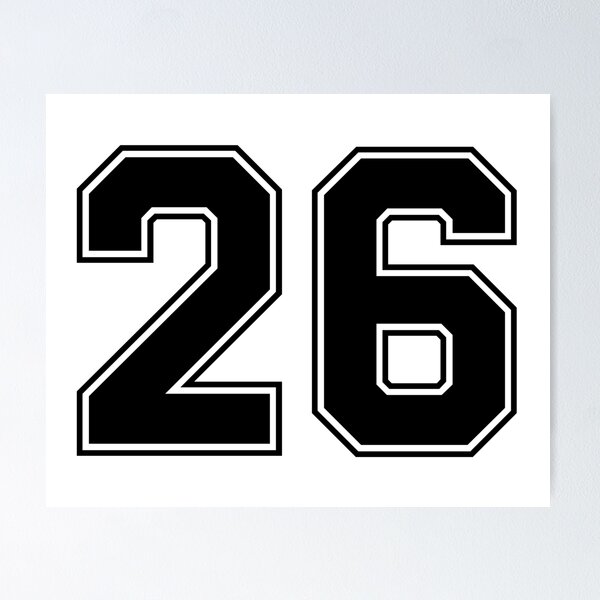 "26 American Football Classic Vintage Sport Jersey Number in black ...