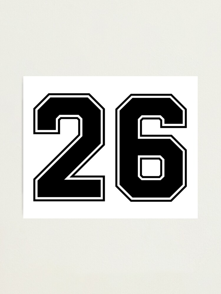 "26 American Football Classic Vintage Sport Jersey Number in black ...