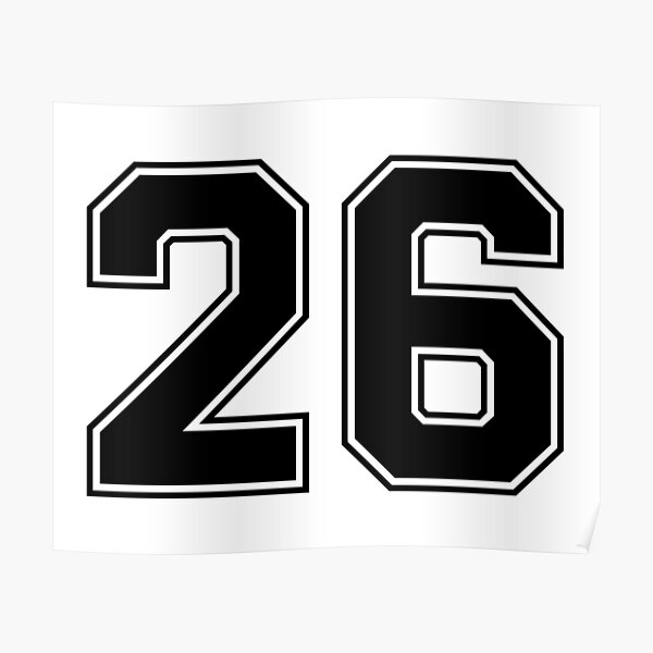"26 American Football Classic Vintage Sport Jersey Number in black ...