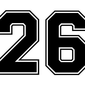 "26 American Football Classic Vintage Sport Jersey Number in black ...