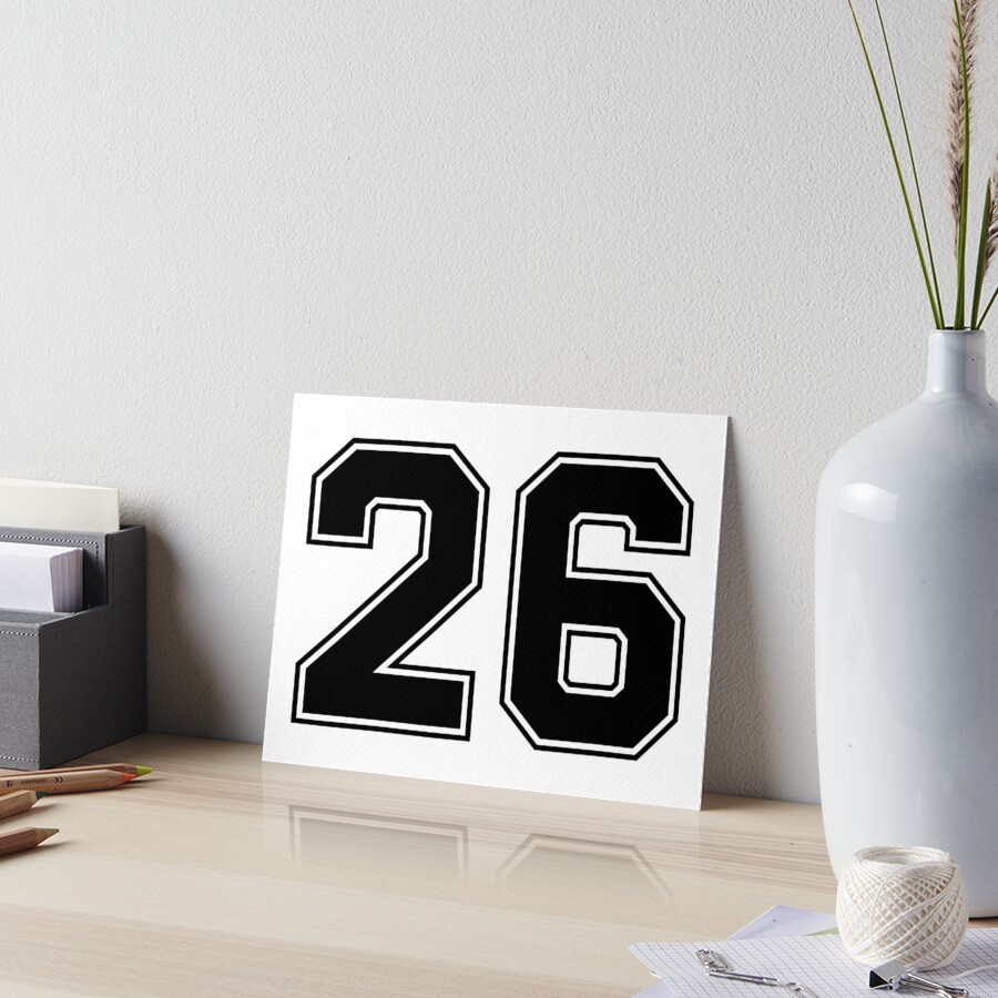 "26 American Football Classic Vintage Sport Jersey Number in black ...