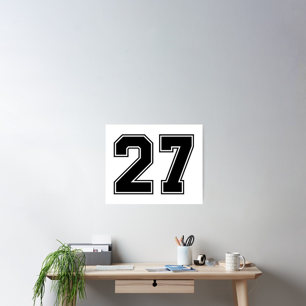 "27 American Football Classic Vintage Sport Jersey Number in black ...