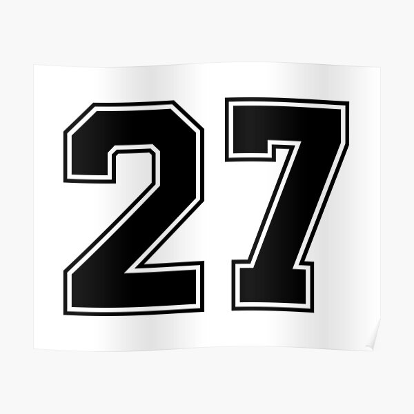 "27 American Football Classic Vintage Sport Jersey Number in black ...