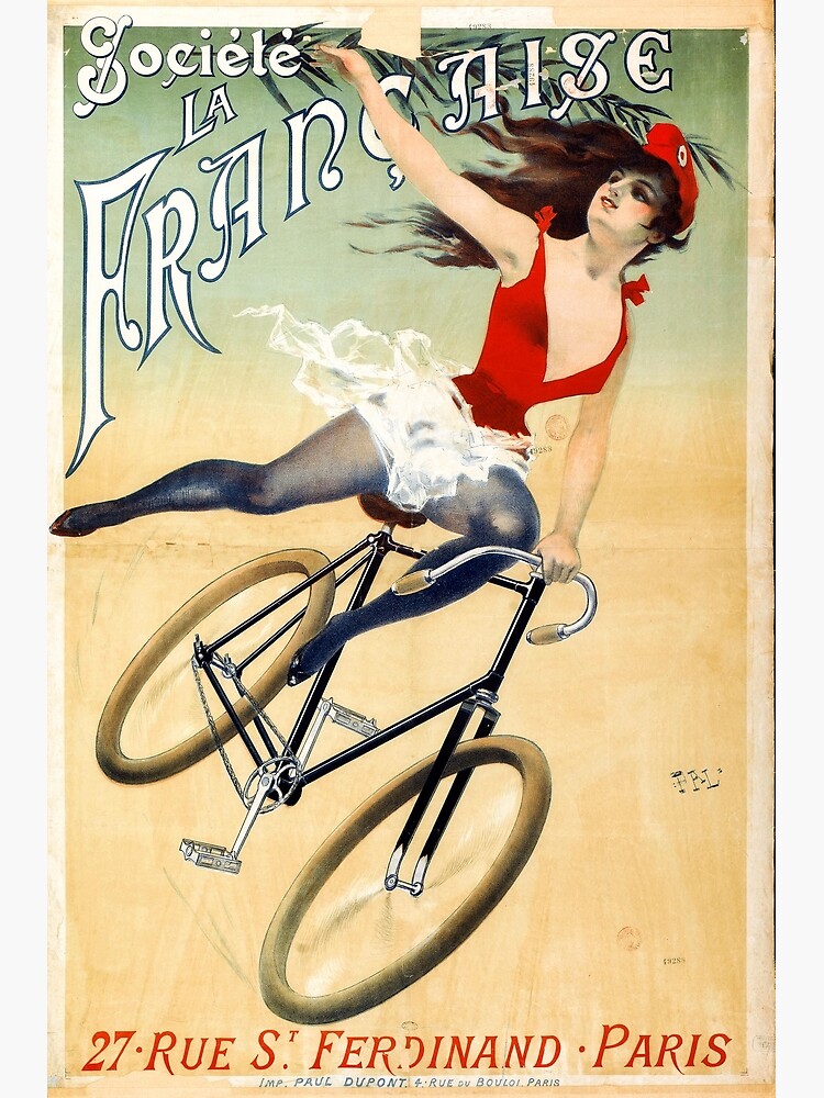 "Vintage bike poster - French bicycle girl" Poster for Sale by DejaVuStudio | Redbubble