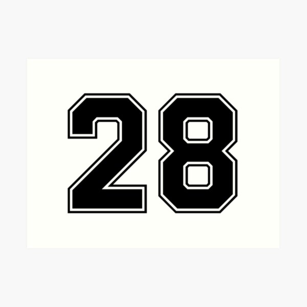 "28 American Football Classic Vintage Sport Jersey Number in black ...