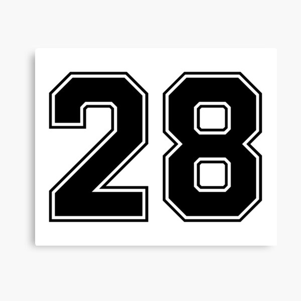 "28 American Football Classic Vintage Sport Jersey Number in black ...