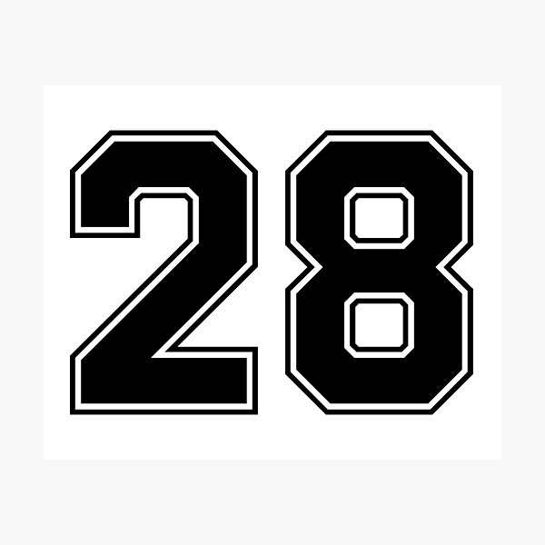 "28 American Football Classic Vintage Sport Jersey Number in black ...