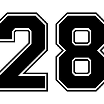 "28 American Football Classic Vintage Sport Jersey Number in black ...