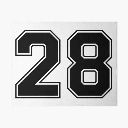 "28 American Football Classic Vintage Sport Jersey Number in black ...