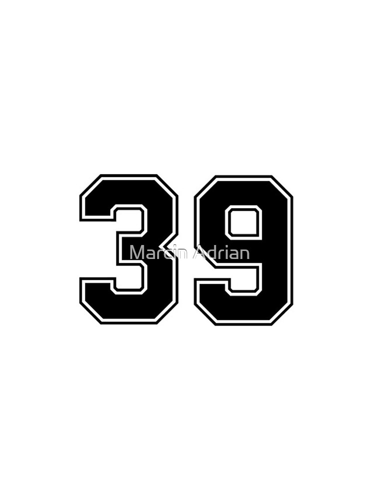 "39 American Football Classic Vintage Sport Jersey Number in black ...