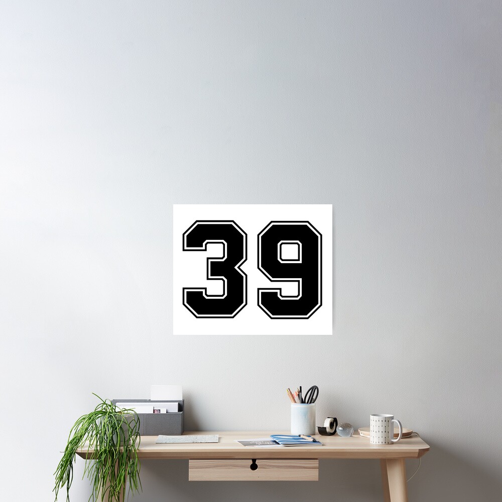 "39 American Football Classic Vintage Sport Jersey Number in black ...