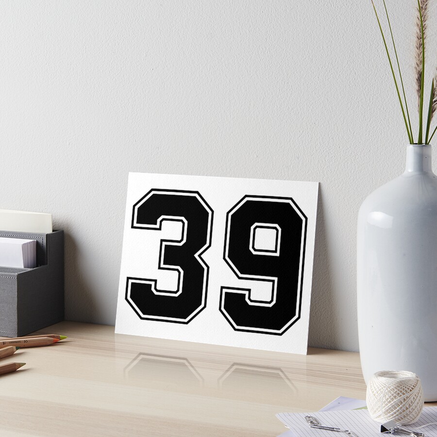 "39 American Football Classic Vintage Sport Jersey Number in black ...